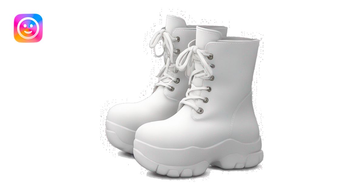 Puffy paded oversized chunky white boots no structure emoji | AI Emoji ...