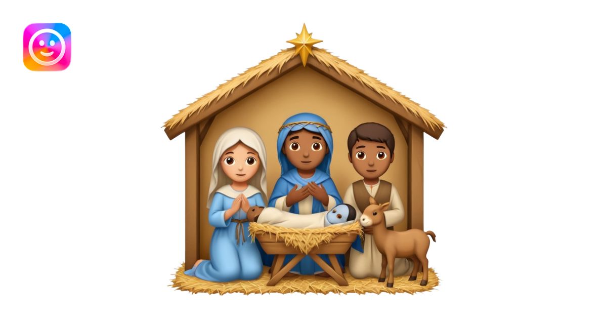 nativity scene in a manger with humans with Mediterranean skin color ...
