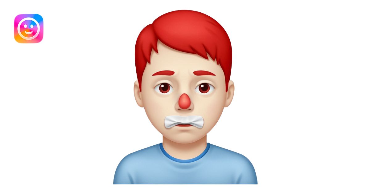 sick person with tissue on nose, fever and red nose. emoji | AI Emoji ...