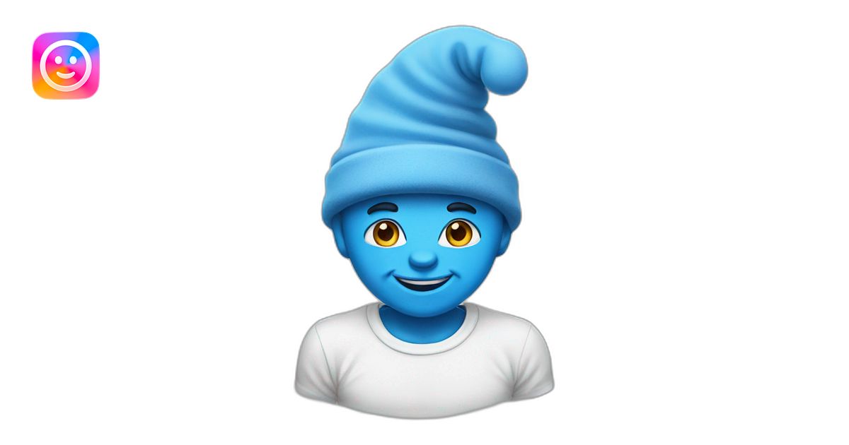 smurf with cat head shape emoji | AI Emoji Generator