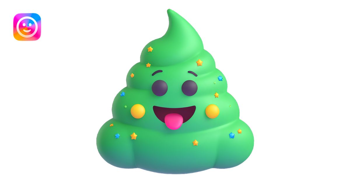 green poop emoji with sparkles around it emoji | AI Emoji Generator