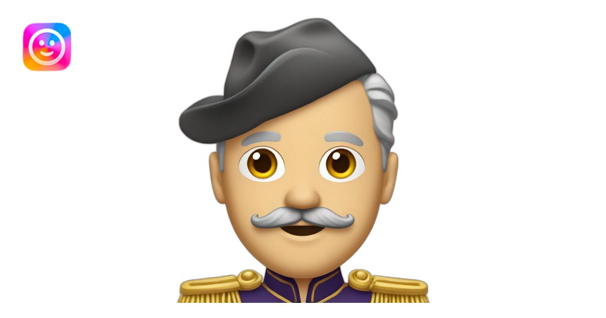 Général avec une moustache emoji | AI Emoji Generator