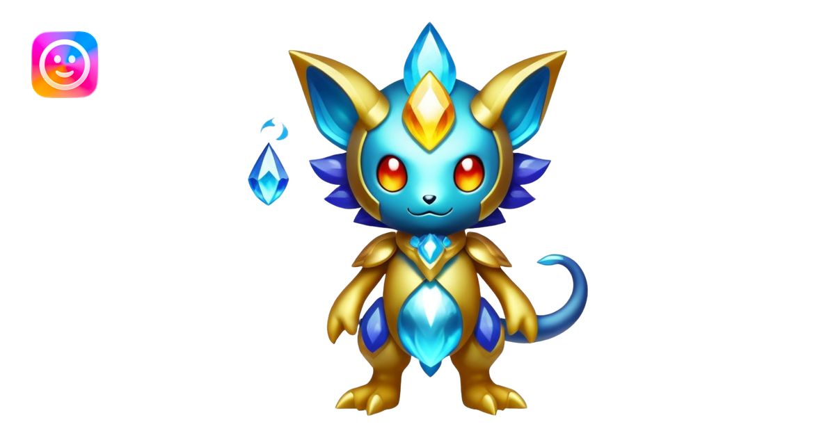 Shiny colorful fantasy elemental Digimon-Pokémon-Fakémon full body ...