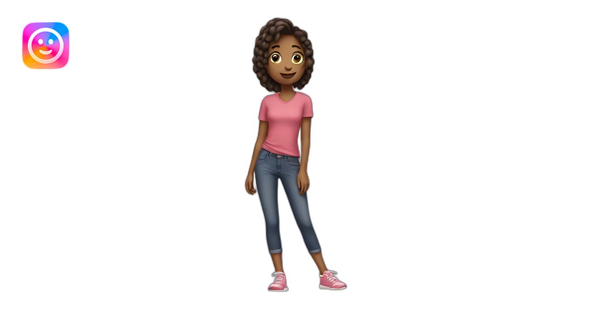 A girl posing emoji | AI Emoji Generator