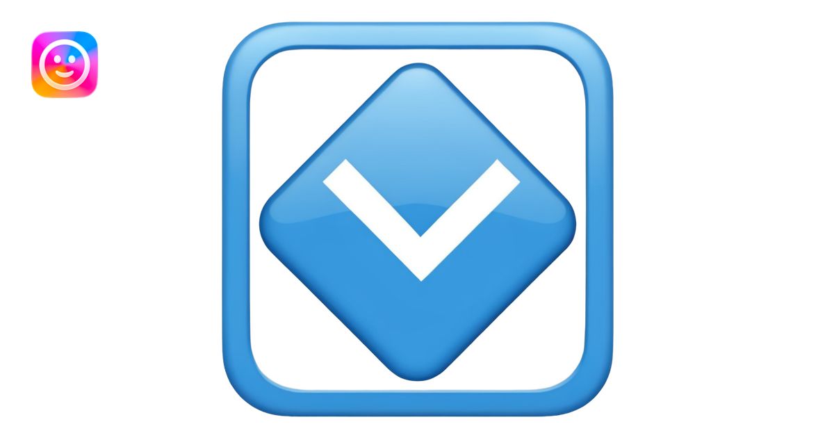 i want a small blue background with a check mark inside it emoji | AI ...
