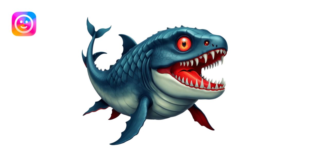 Leviathan – Massive scaled beast with glowing eyes. emoji | AI Emoji ...