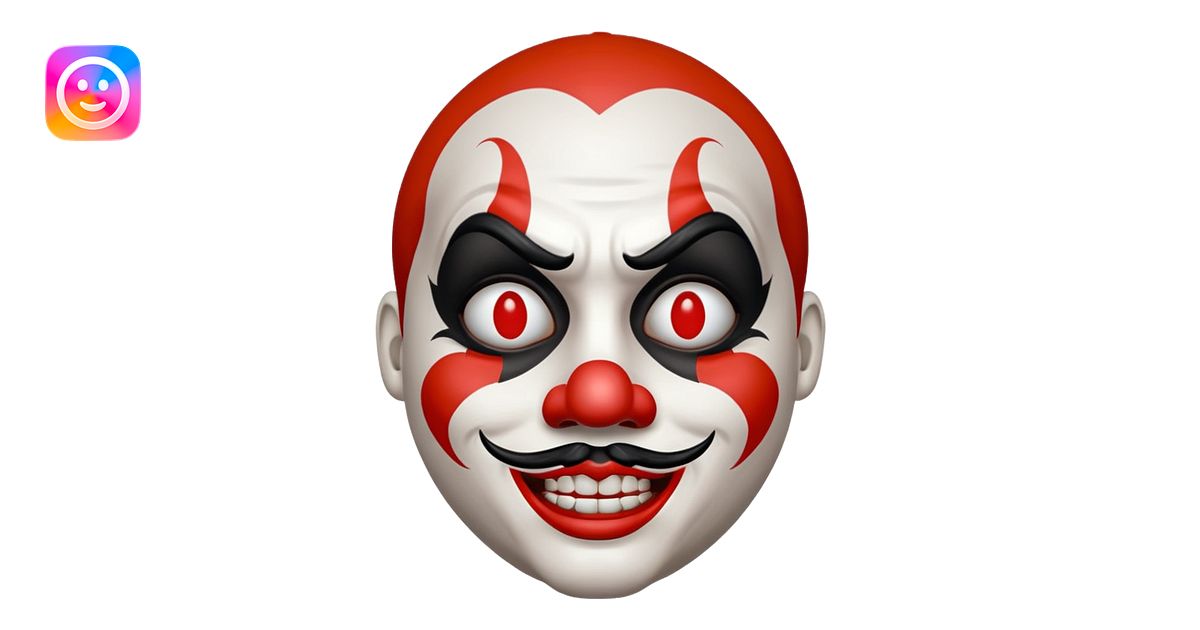 The simple Insane Clown Posse face makeup on a simple round emoji emoji ...