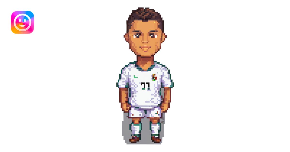 Cristiano Ronaldo, famous footballer, pixel art style illustration | AI ...