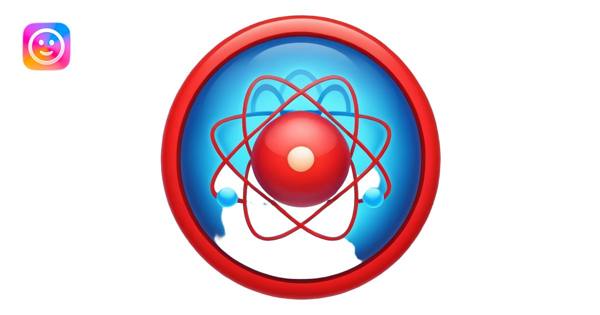 blue and red atom emoji | AI Emoji Generator