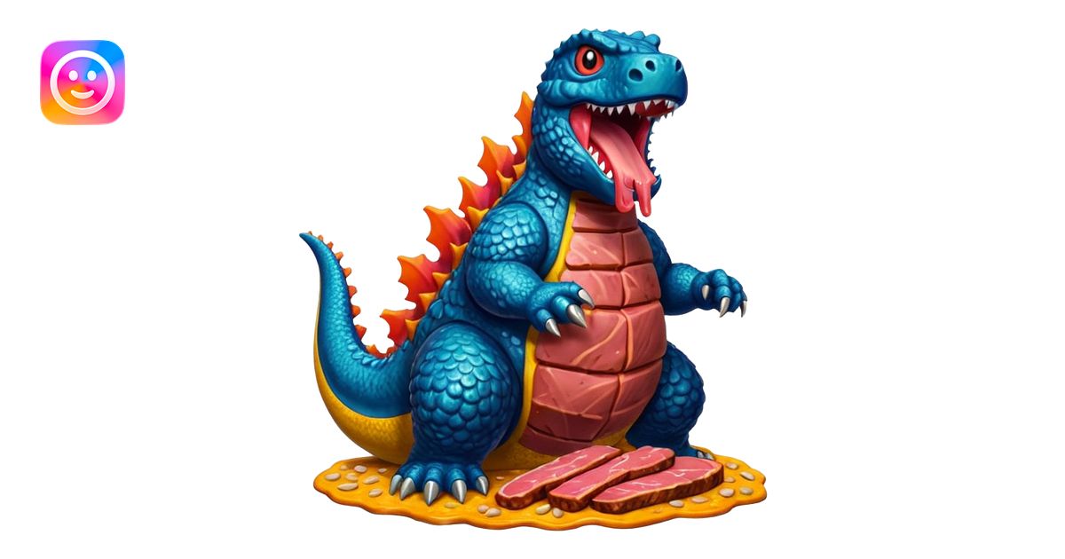 SPAM meat godzilla slop art emoji | AI Emoji Generator