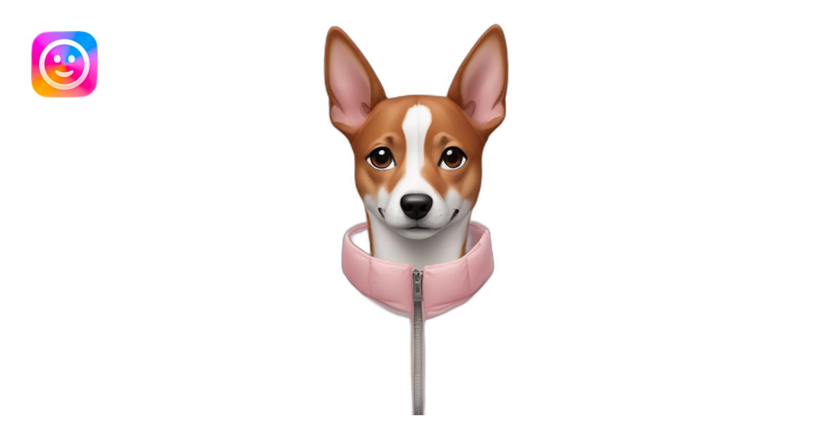 Japanese girl and basenji in light pink puffer jacket emoji | AI Emoji ...
