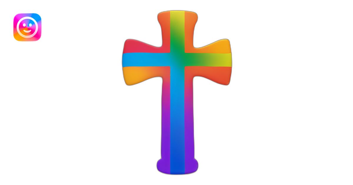 LGBT+ flag cross manji bouddhist in the middle emoji | AI Emoji Generator