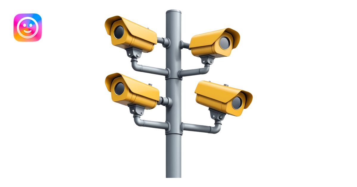 Multiple CCTV cameras on a pole emoji | AI Emoji Generator