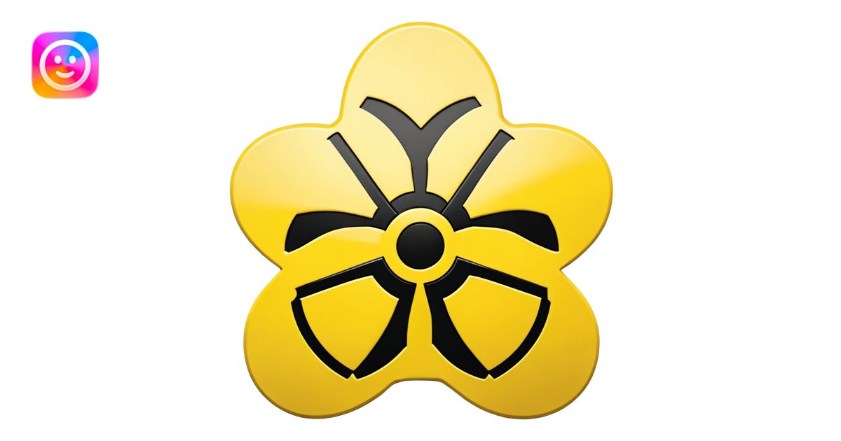 Standard yellow and black trefoil radioactive hazard warning symbol ...