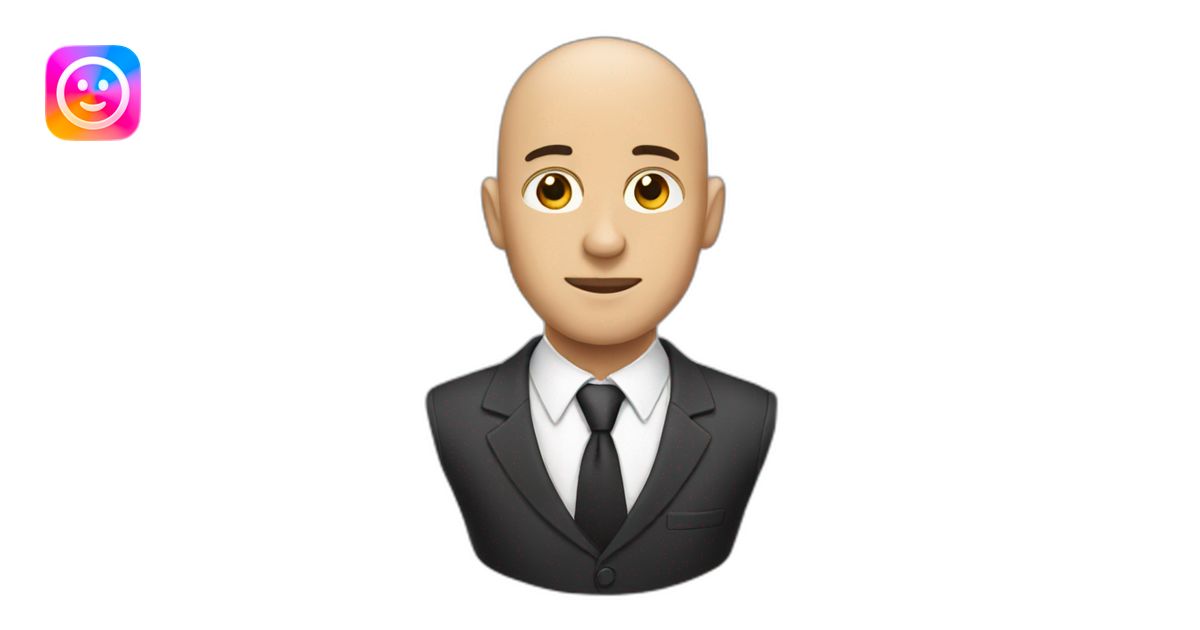 Bald guy in a suit emoji | AI Emoji Generator