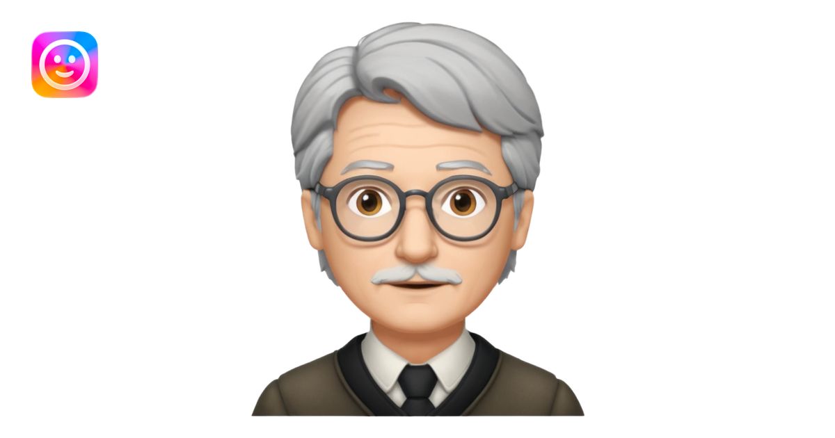 Narrator gray hair classes from Into the Woods emoji | AI Emoji Generator