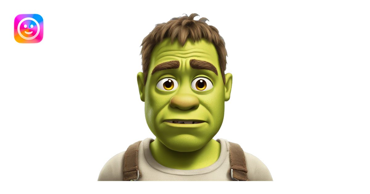 shrek looking extremely confused emoji | AI Emoji Generator