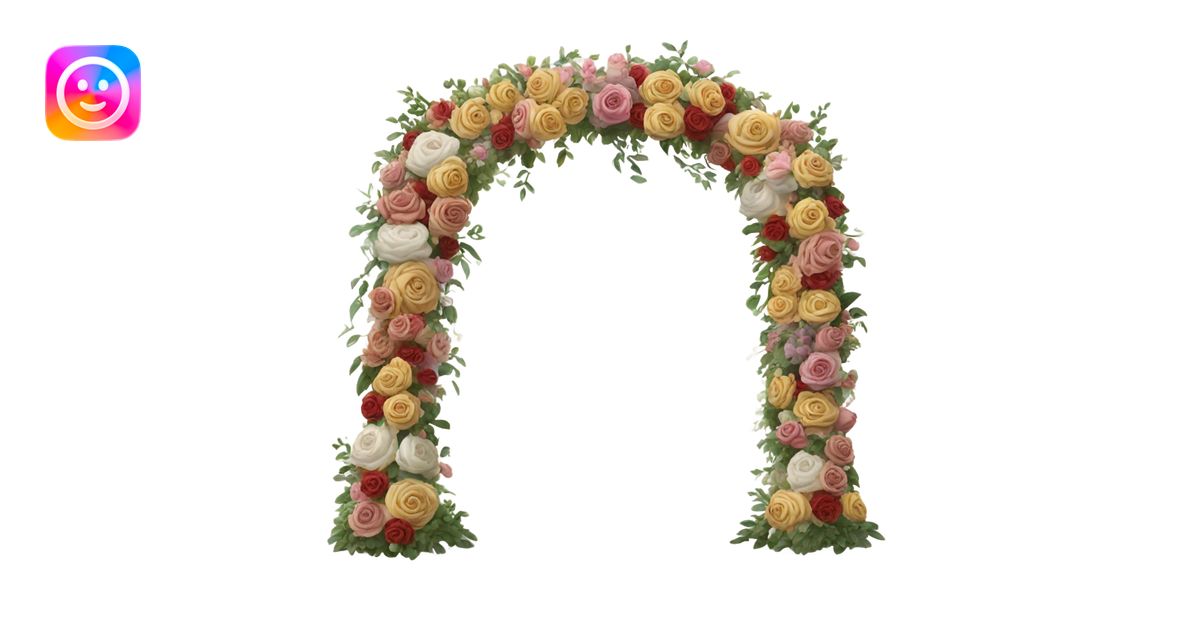 wedding arch made of flowers emoji | AI Emoji Generator