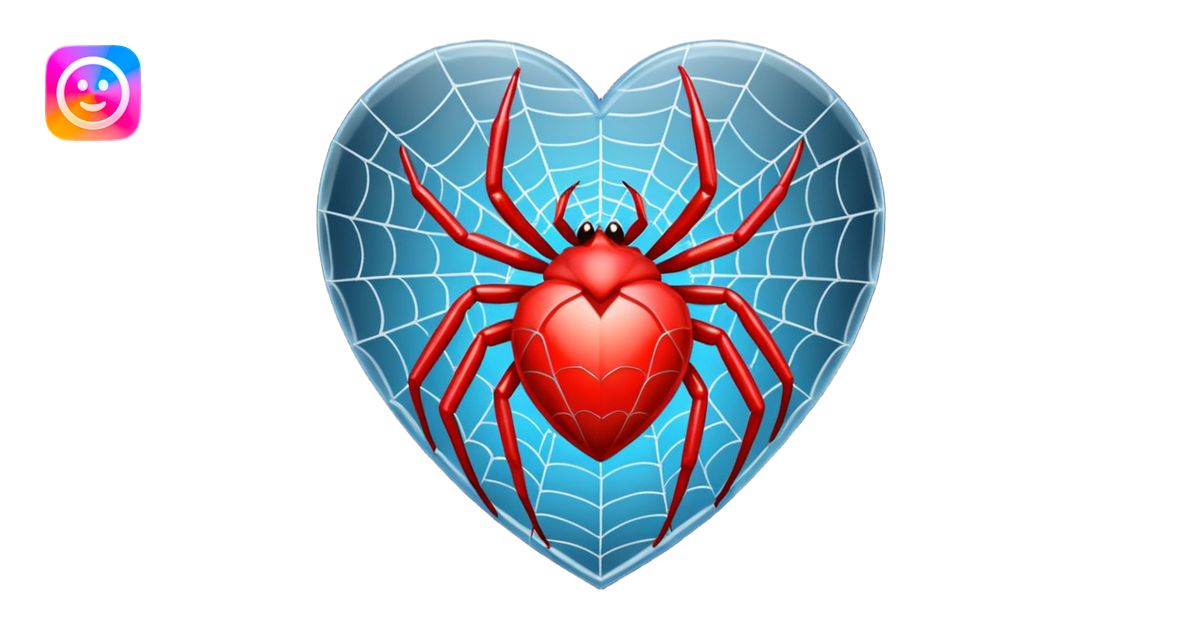 Heart made from spiders web emoji | AI Emoji Generator