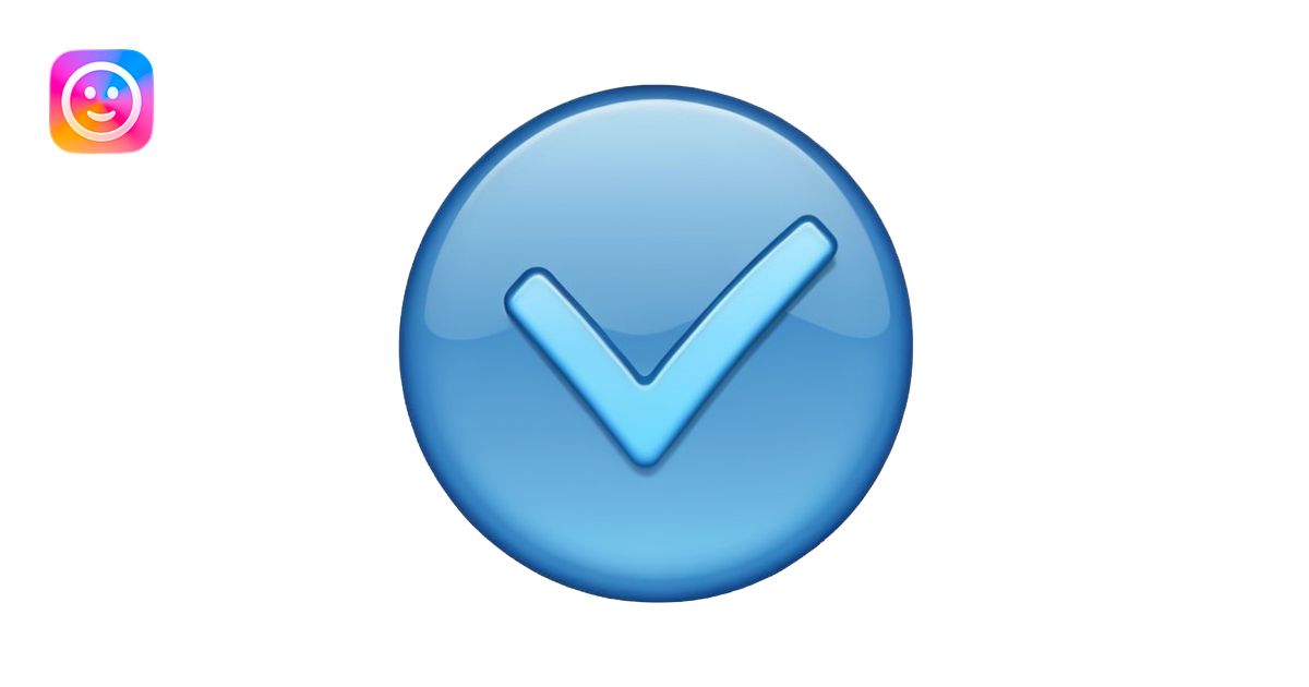 Blue tick mark emoji | AI Emoji Generator