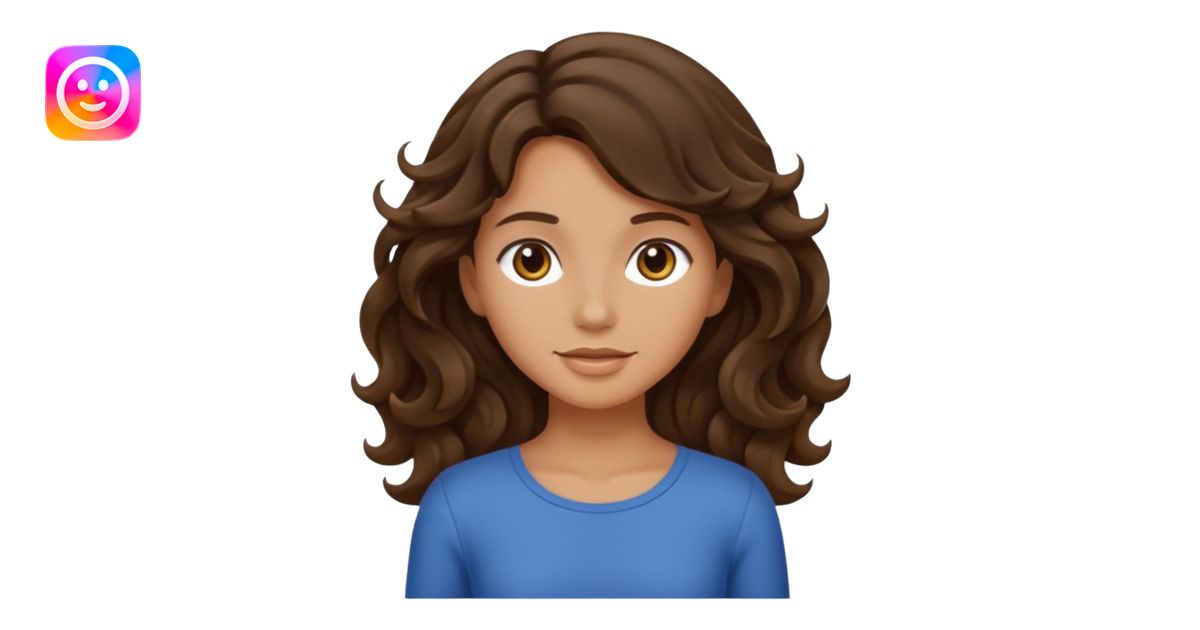 Brunette girl wavy nothing underneath full body emoji | AI Emoji Generator