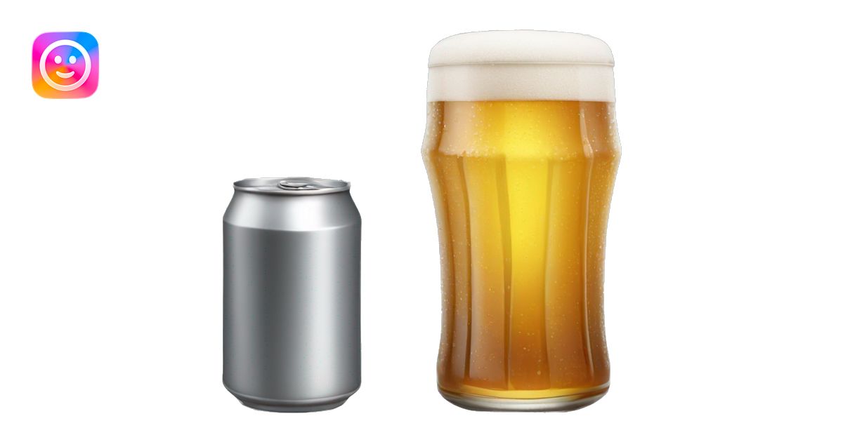 Drink in a beer glass can with a bamboo cap on top and straw through ...