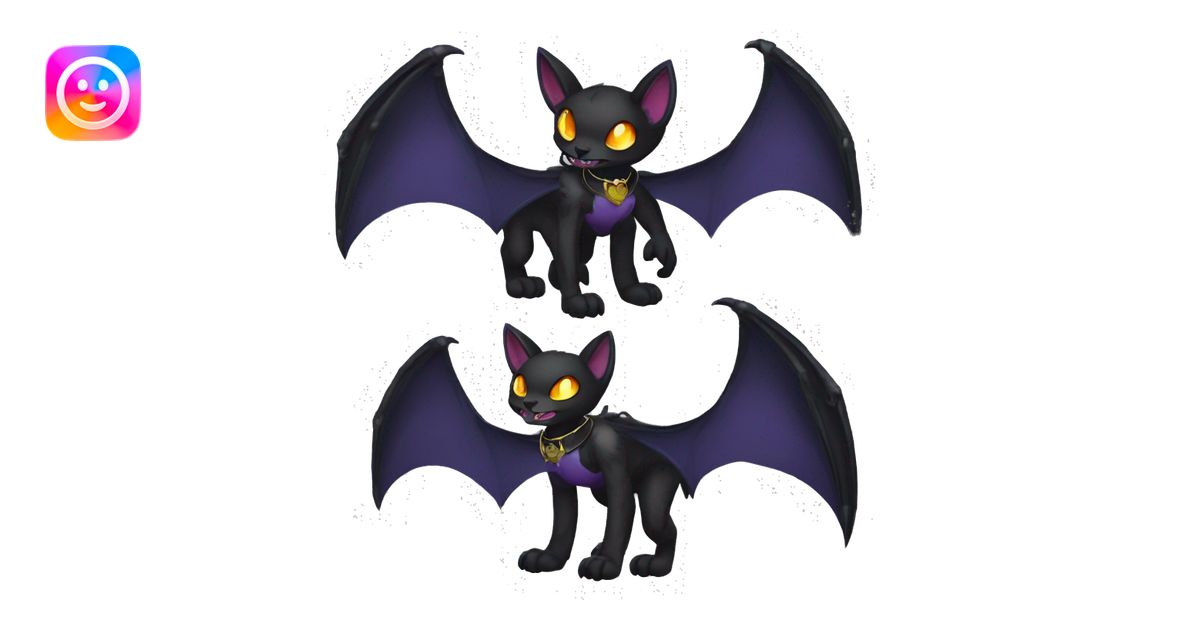 cool edgy anthro dark-shadow-themed animal vampiric bat-cat-hybrid ...