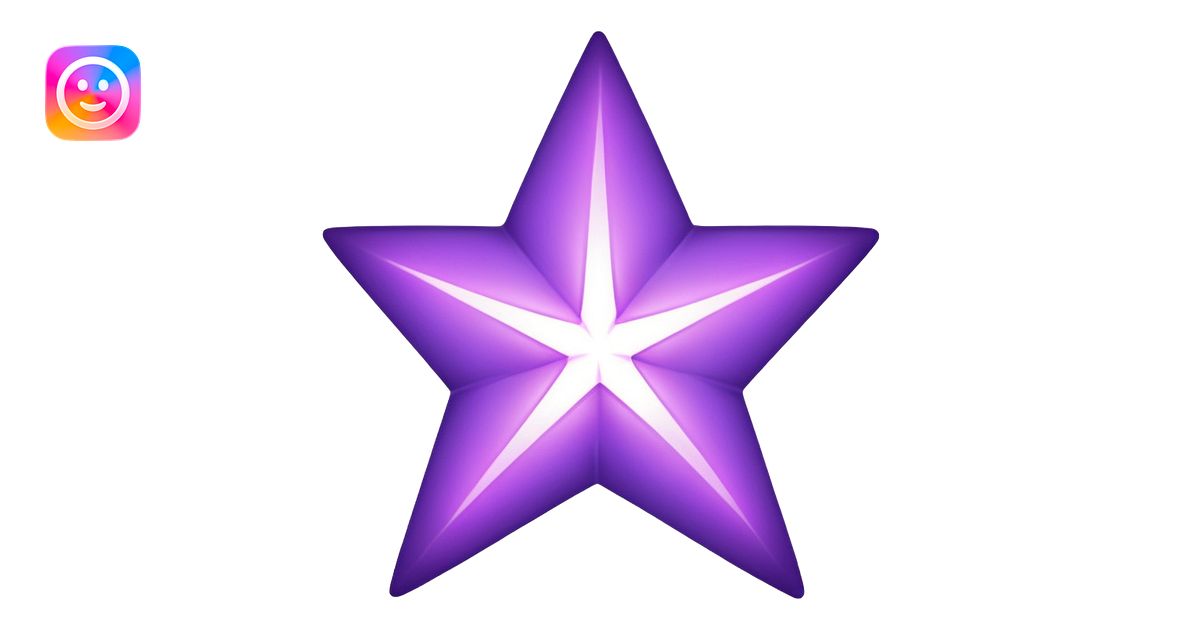 Purple void star that looks ethereal and only has four points emoji ...