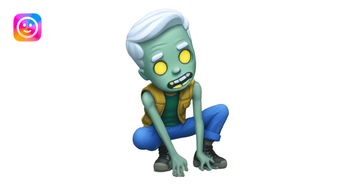Ghoul vault boy on the ground emoji | AI Emoji Generator