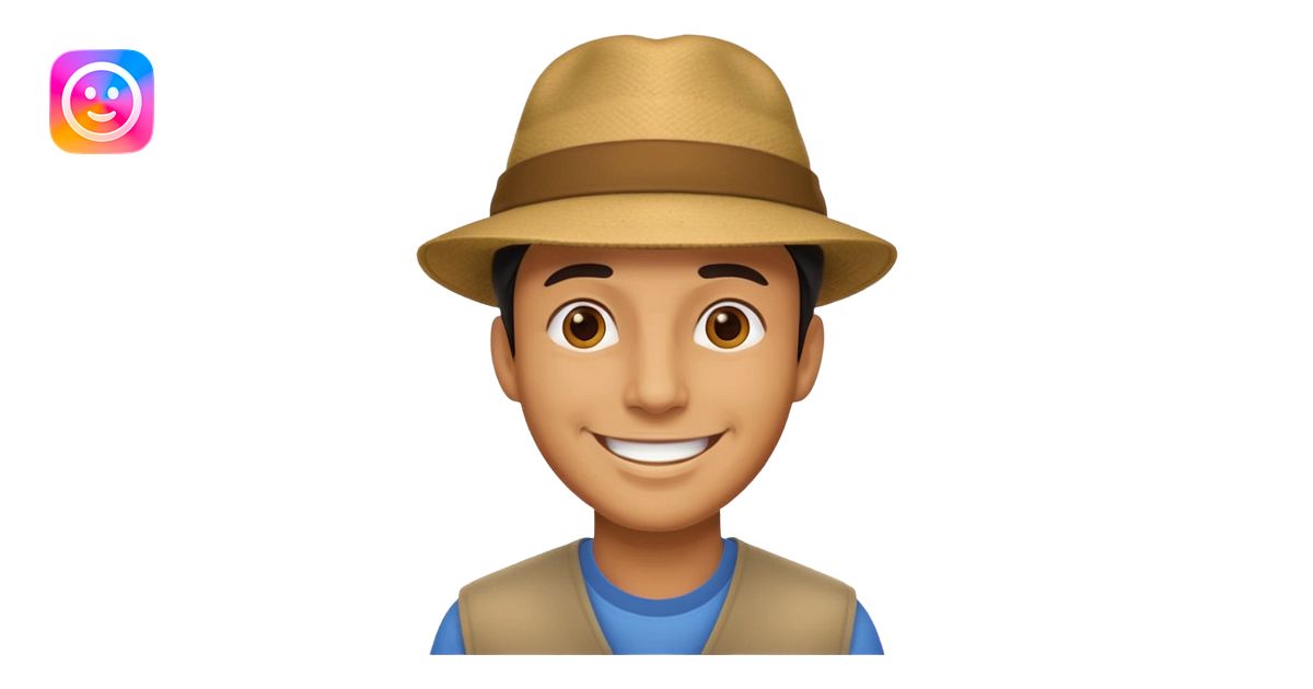 Hat and happy man emoji | AI Emoji Generator