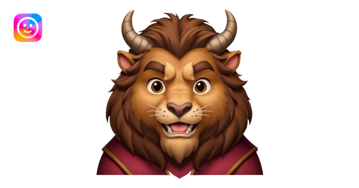 The Beast from Beauty and the Beast, gentle smile emoji emoji | AI ...