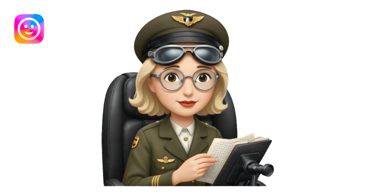 Helen keller reading braille and flying a plane emoji | AI Emoji Generator