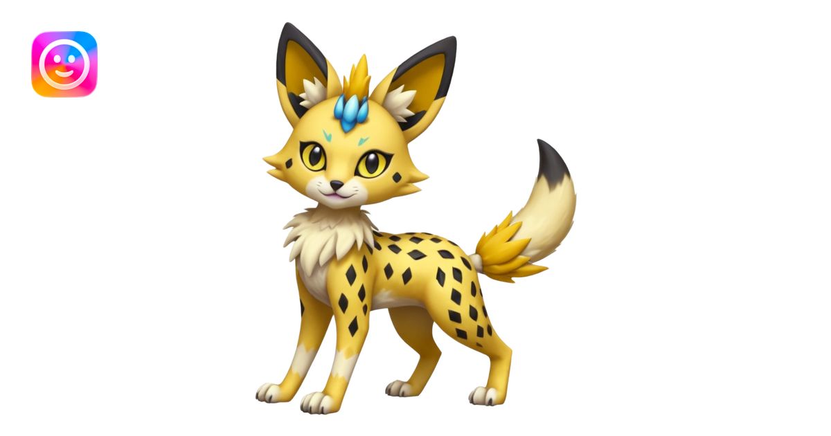 Colorful Meloetta-Joltik-Vernid-Sergal-Serval-Pokémon-Fakémon-fusion ...