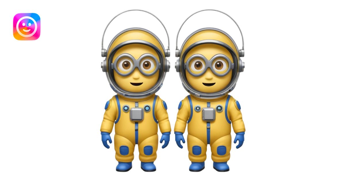 two minions with space suits emoji | AI Emoji Generator