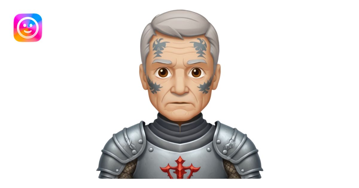 elderly tattooed knight emoji | AI Emoji Generator
