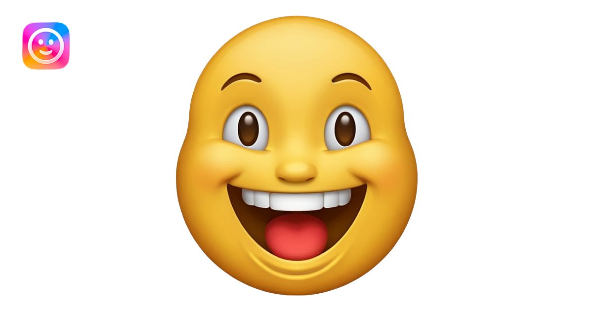 Classic iPhone laughing emoji but crazy emoji | AI Emoji Generator