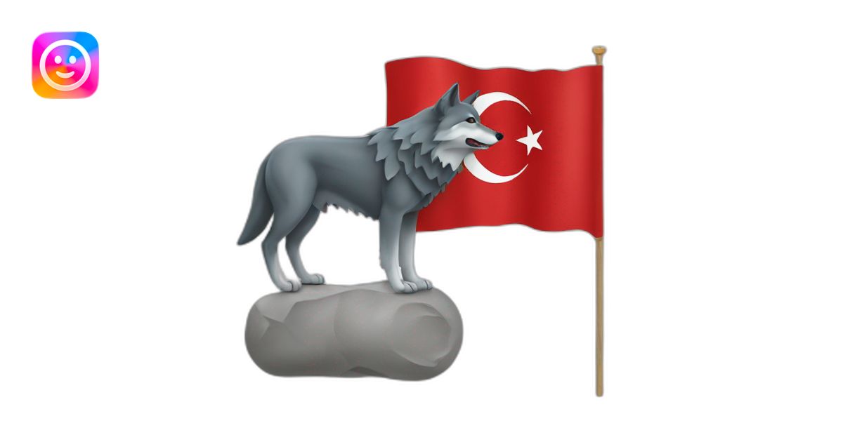 Turkish flag with a wolf emoji | AI Emoji Generator