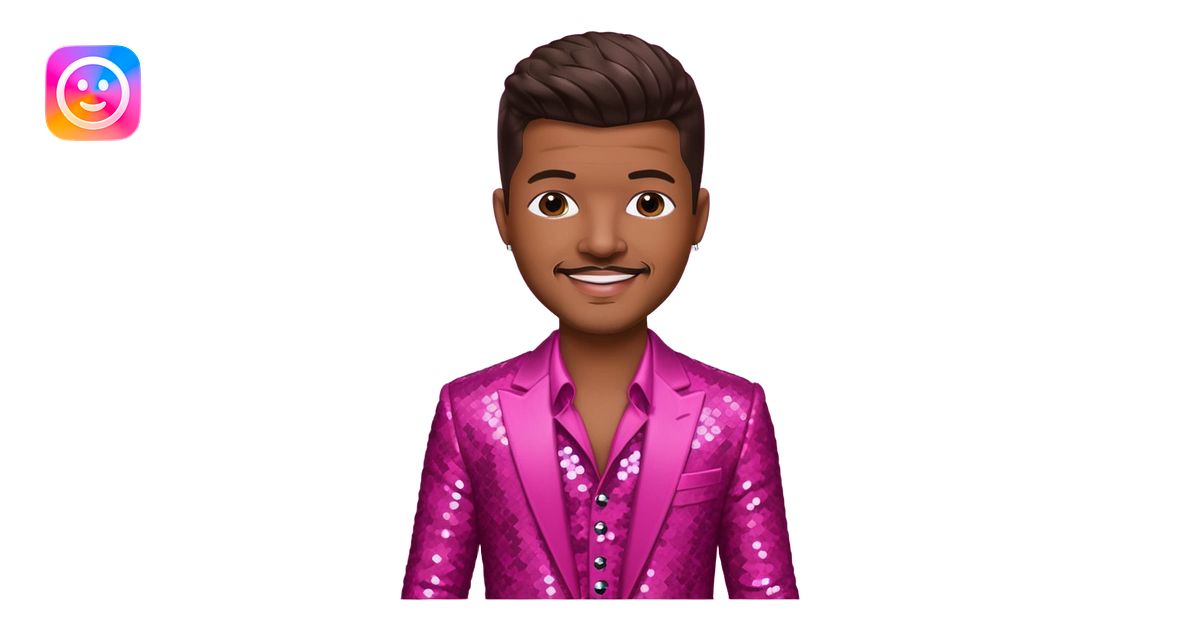 Robin Thicke with dark brown hair, dark pink sequin outfit emoji | AI ...