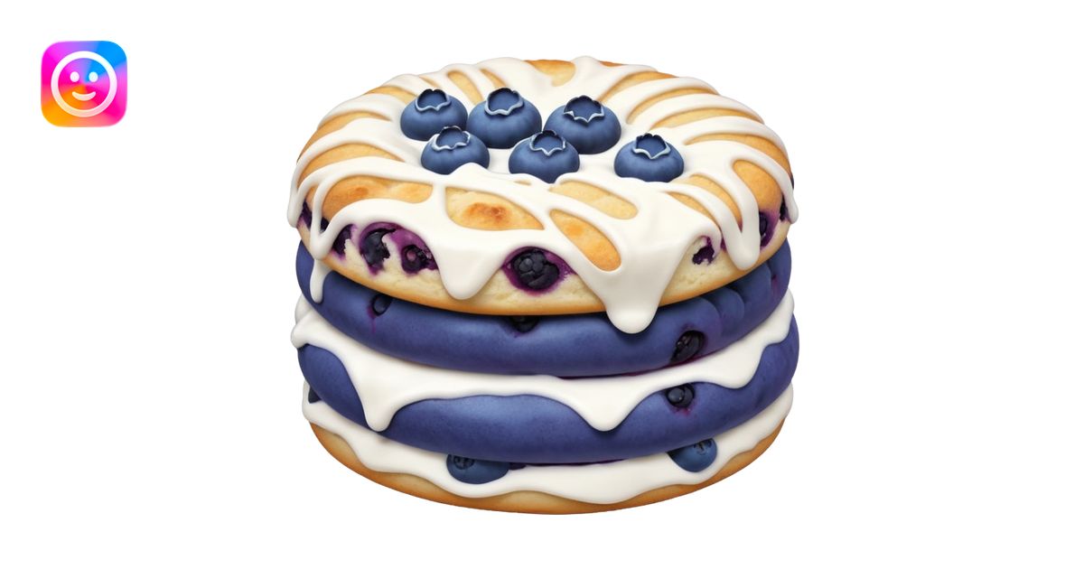 2 blueberry biscuits with white icing swirl on top emoji | AI Emoji ...