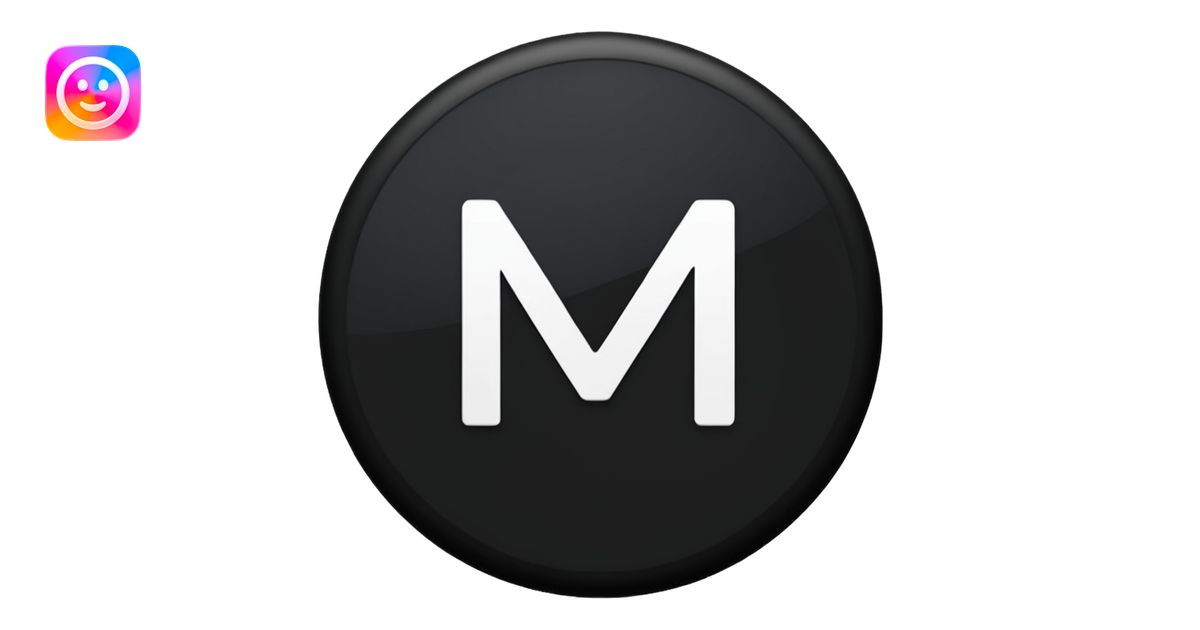 Black Circle with MB written on it emoji | AI Emoji Generator