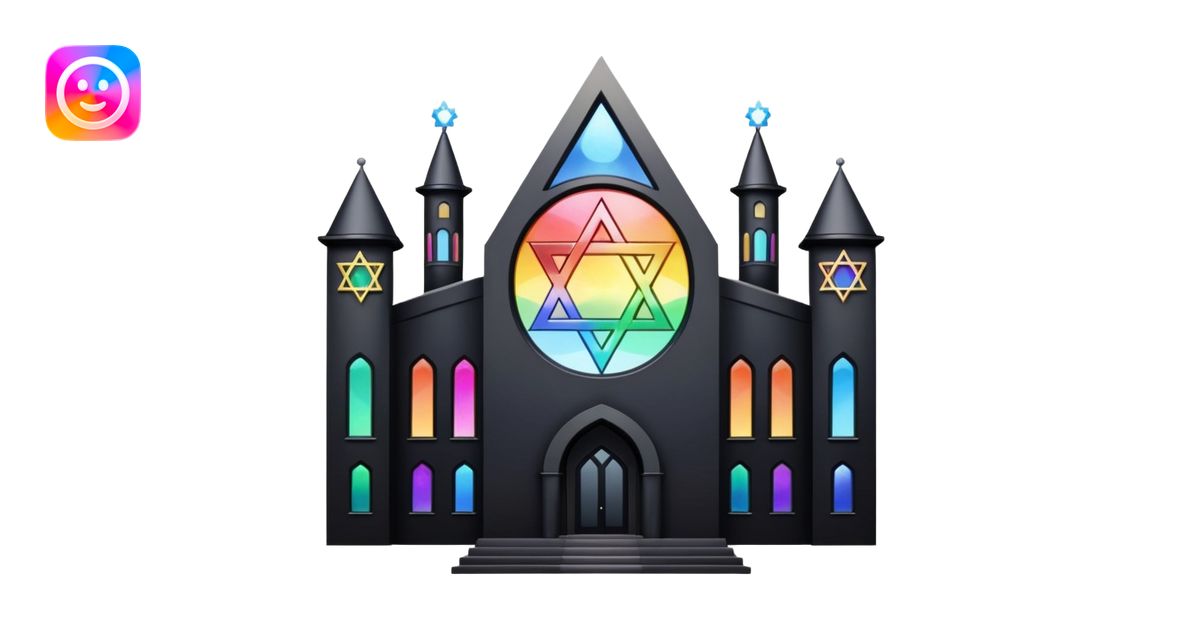 jewish synagogue temple in dark goth aesthetic style with black ...