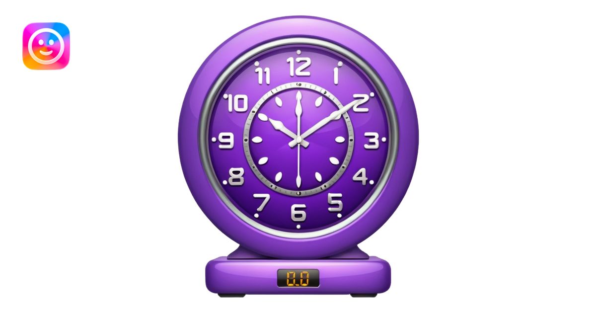 glitter purple clock emoji | AI Emoji Generator