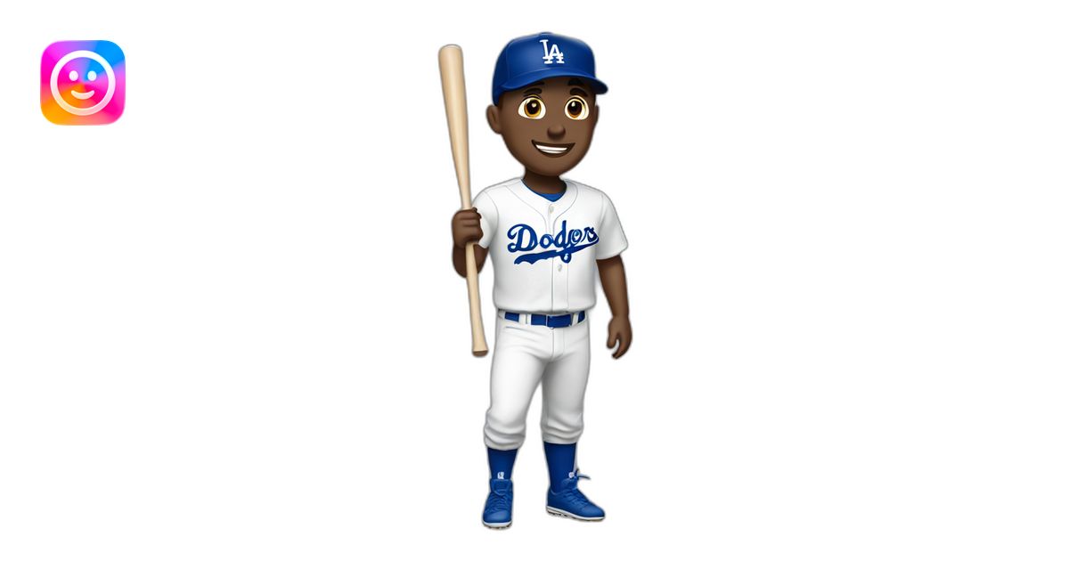 White Boy in dodgers cap emoji | AI Emoji Generator
