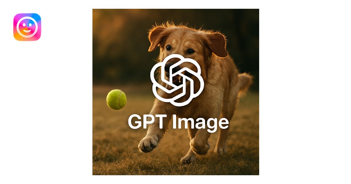 logo of chat gpt with text "GPT Image" on the background of a dog ...