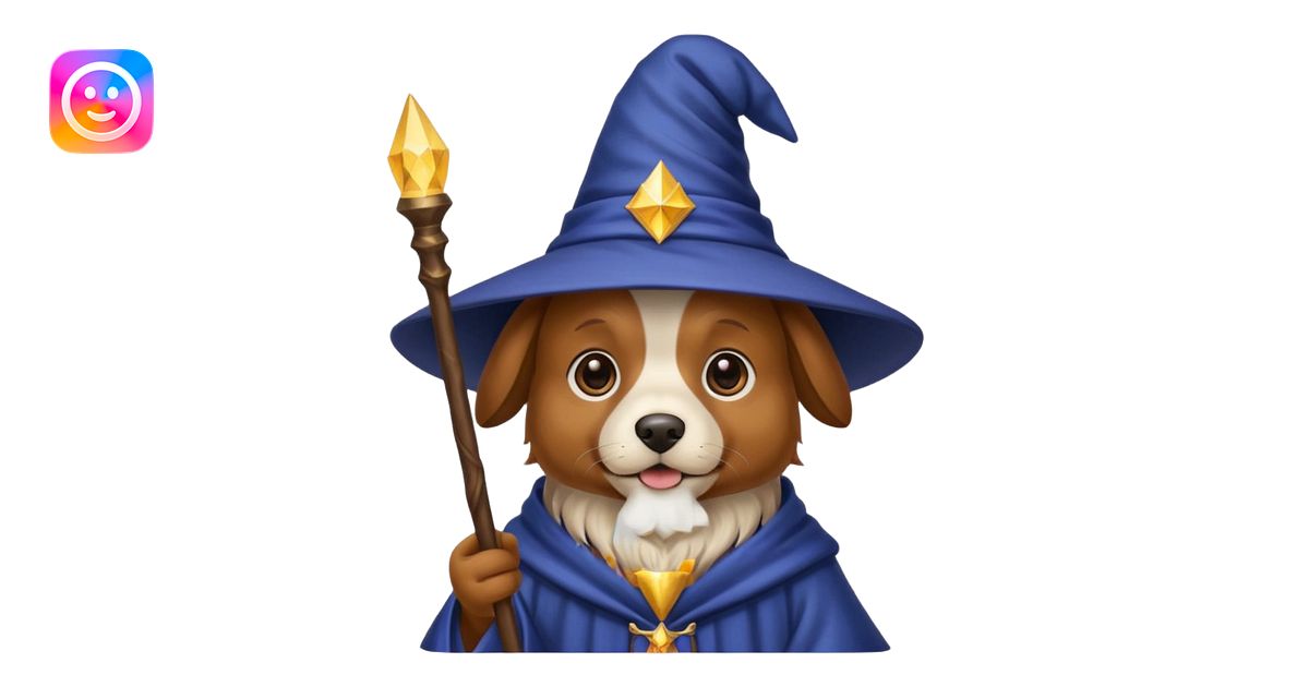 Dog wizard emoji | AI Emoji Generator