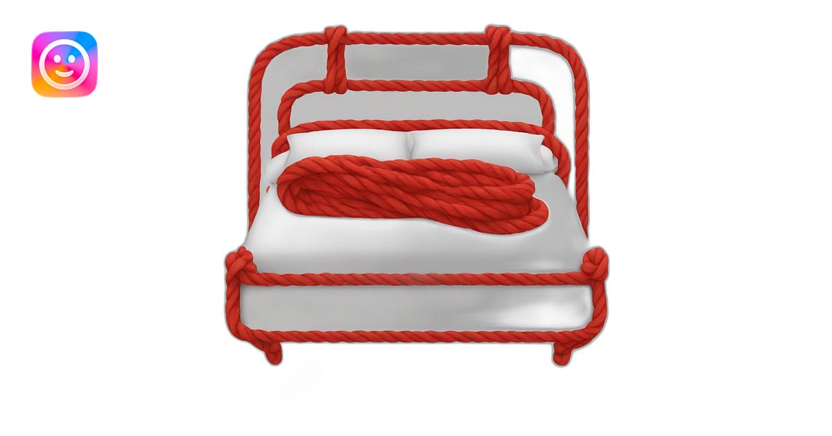person wearing red ropes in bed emoji | AI Emoji Generator