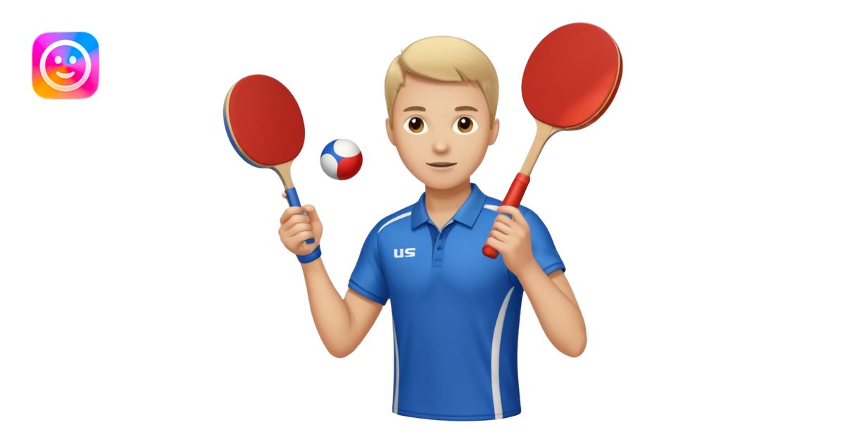 athlette with ping pong rocket emoji | AI Emoji Generator