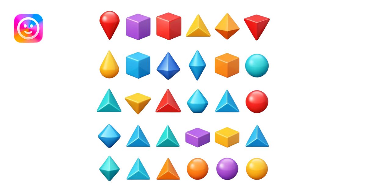 3d shapes emoji | AI Emoji Generator