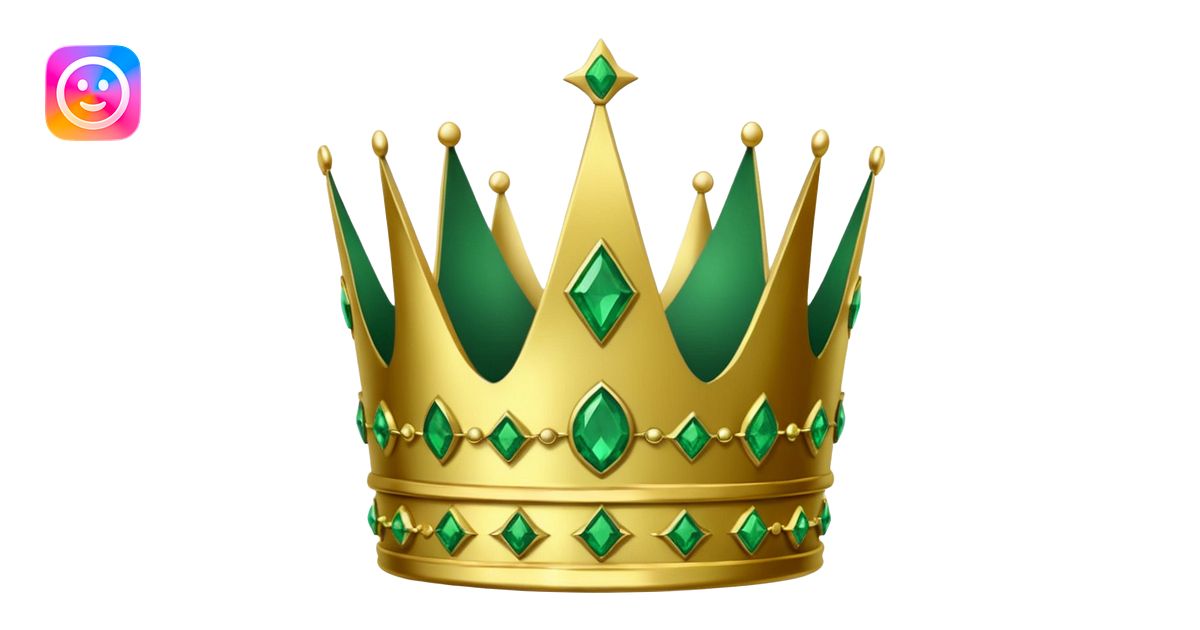 green and gold crown emoji | AI Emoji Generator