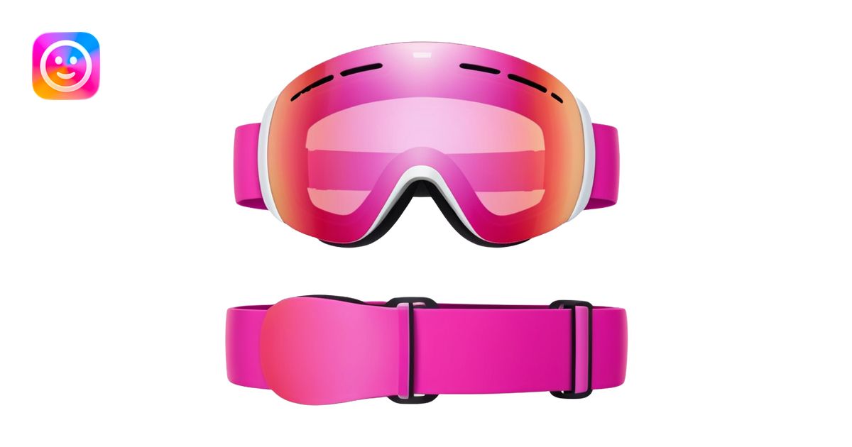 sporty pink ski goggles, frameless design with pink mirrored lenses ...